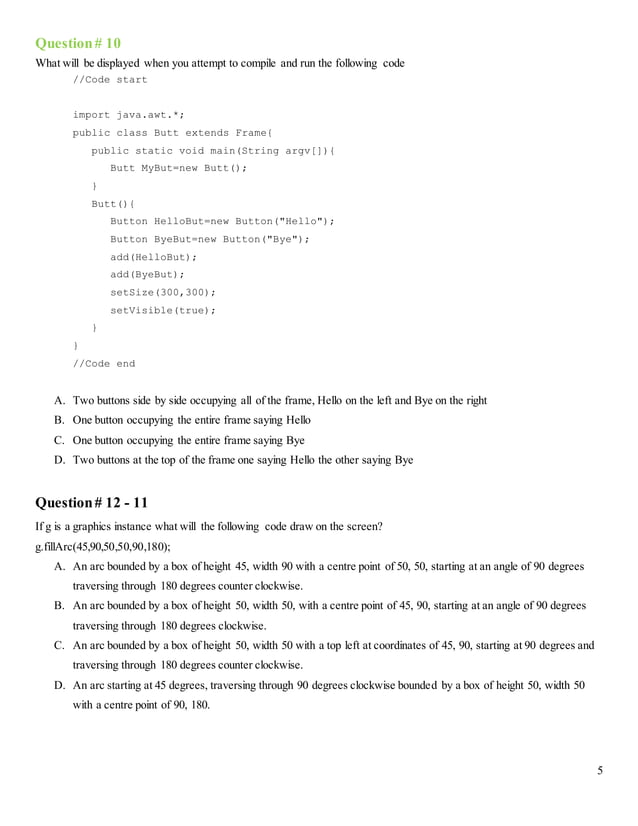 Fsoft Test Java Exam Pdf