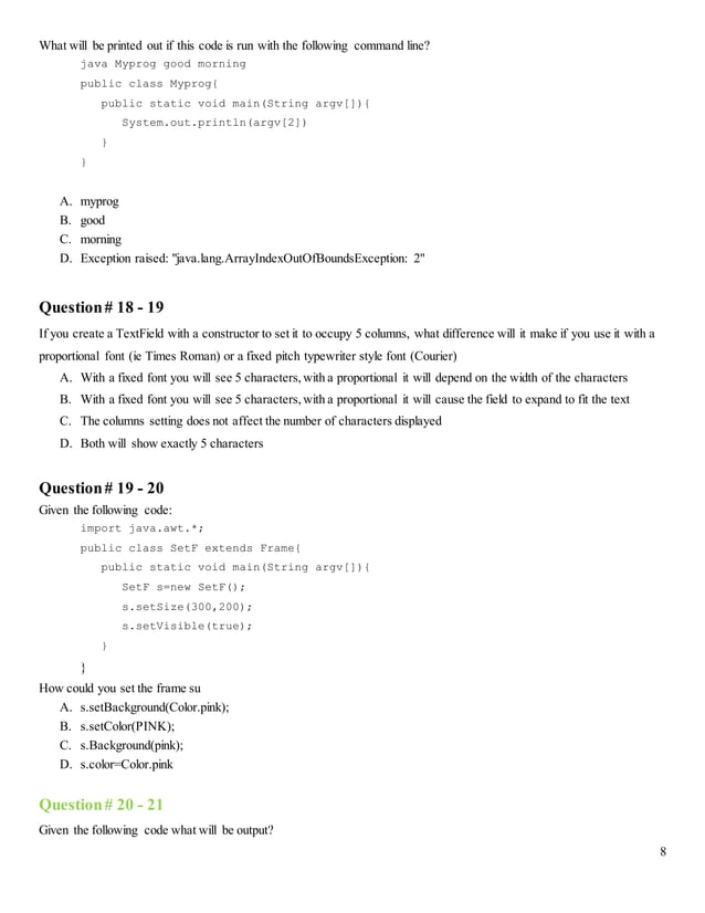 FSOFT - Test Java Exam | DOCX | Programming Languages | Computing