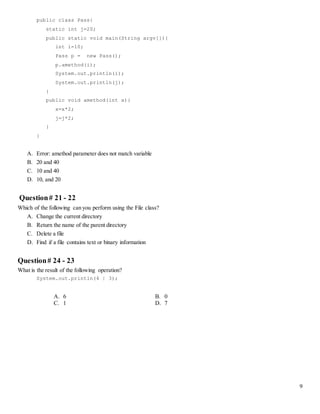 FSOFT - Test Java Exam | DOCX