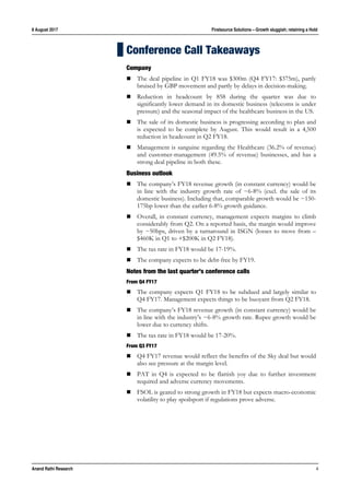 Firstsource 1QFY18 | PDF