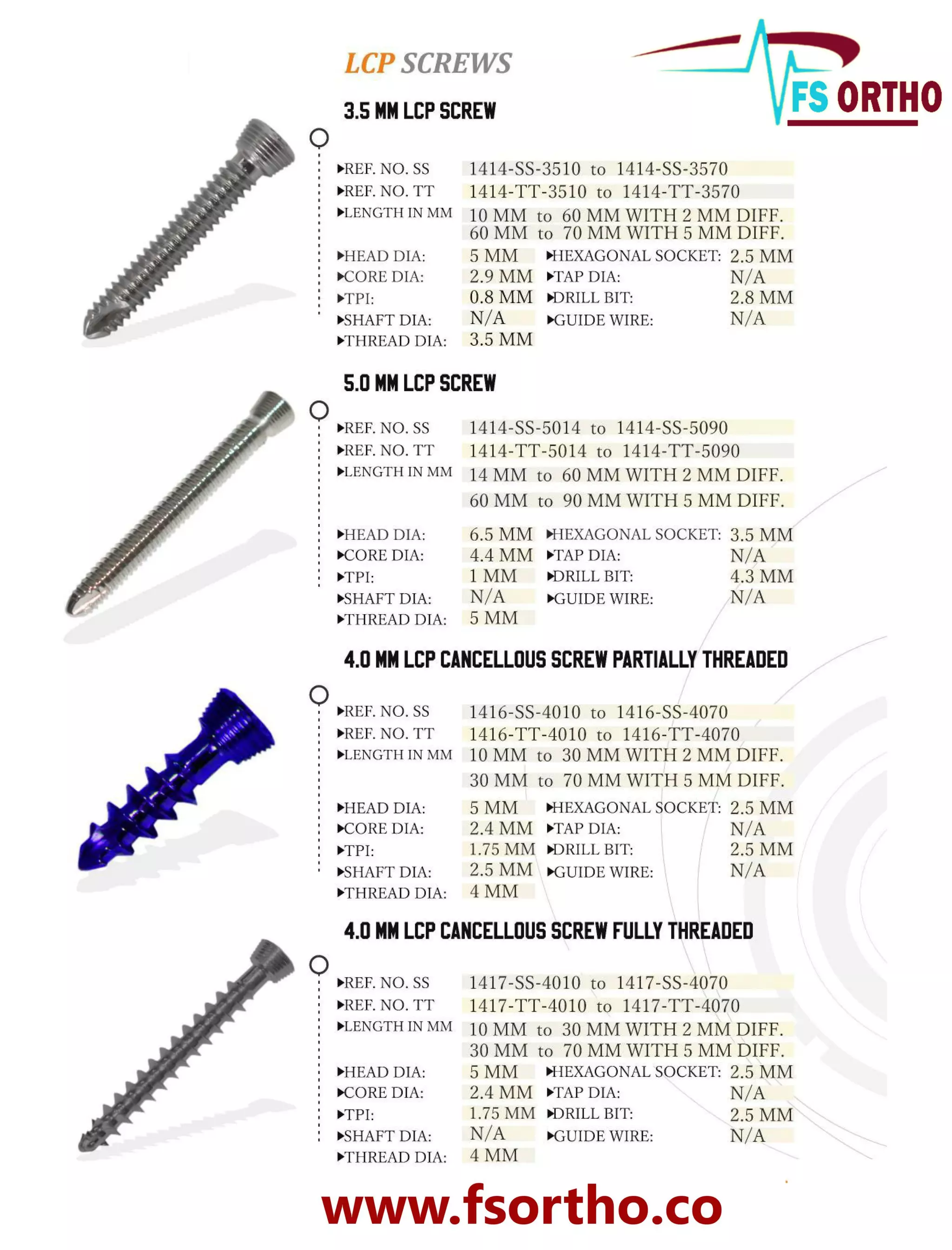 Fs ortho bone screws | PDF