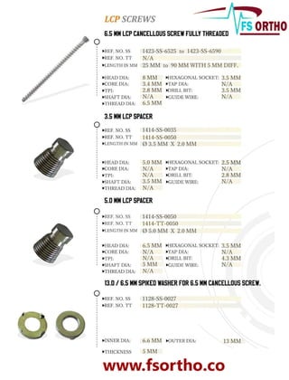 Fs ortho bone screws | PDF