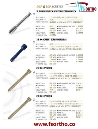 Fs ortho bone screws | PDF