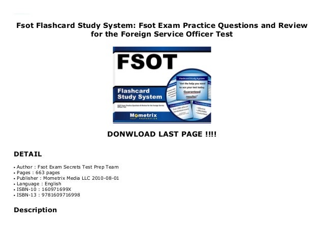 Fsot Flashcard Study System: Fsot Exam Practice Questions and Review ... Fsot Flashcard Study System: Fsot Exam Practice Questions and Review ...