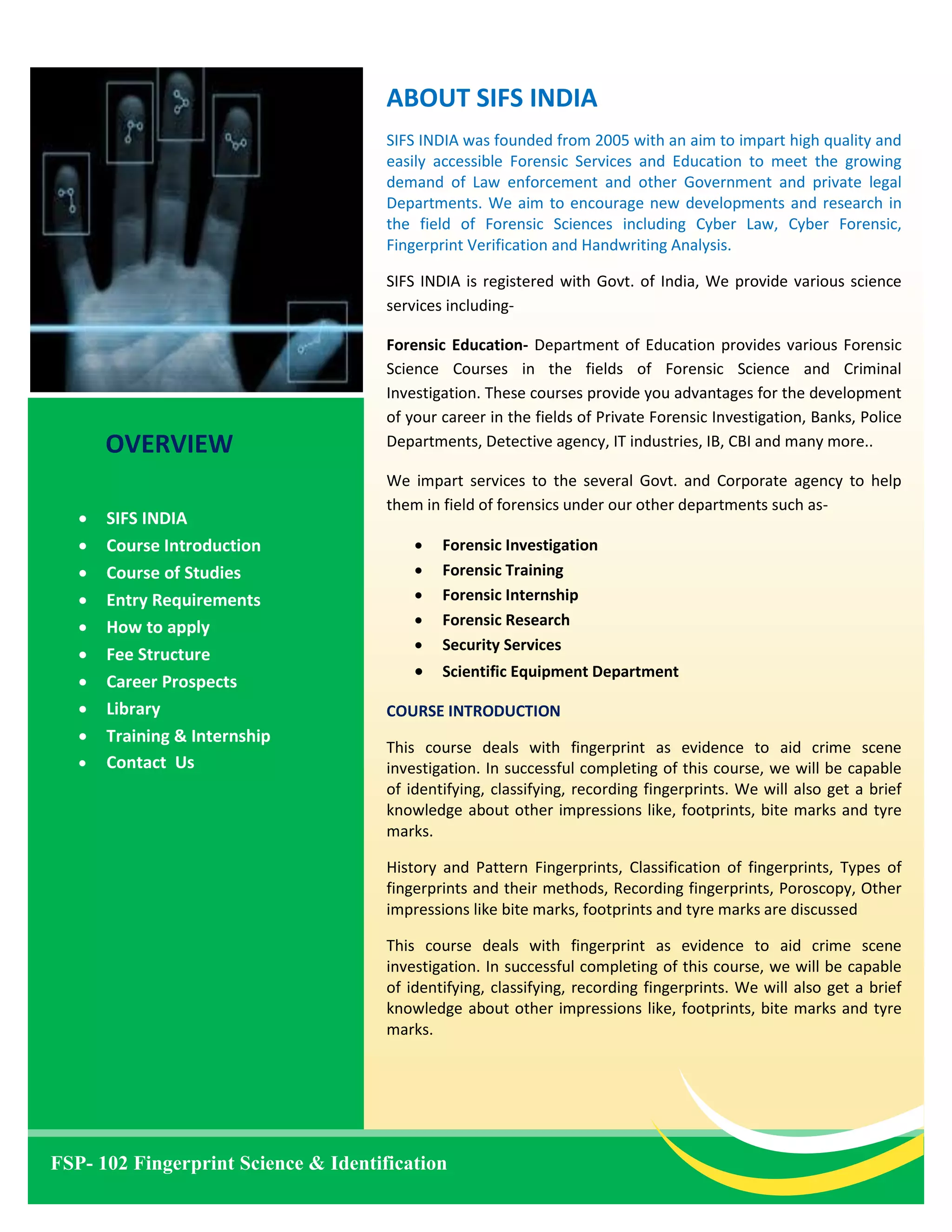 Fsp 102-fingerprint-science-identification-prospectus | PDF