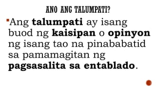 FSPL Aralin 3 - Talumpati at mga Uri nito | PPTX