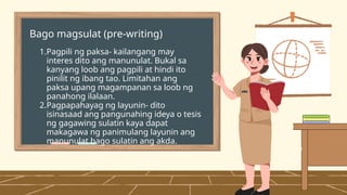 Filipino sa Piling Larang Grade 12 Proseso ng Pagsulat.pptx