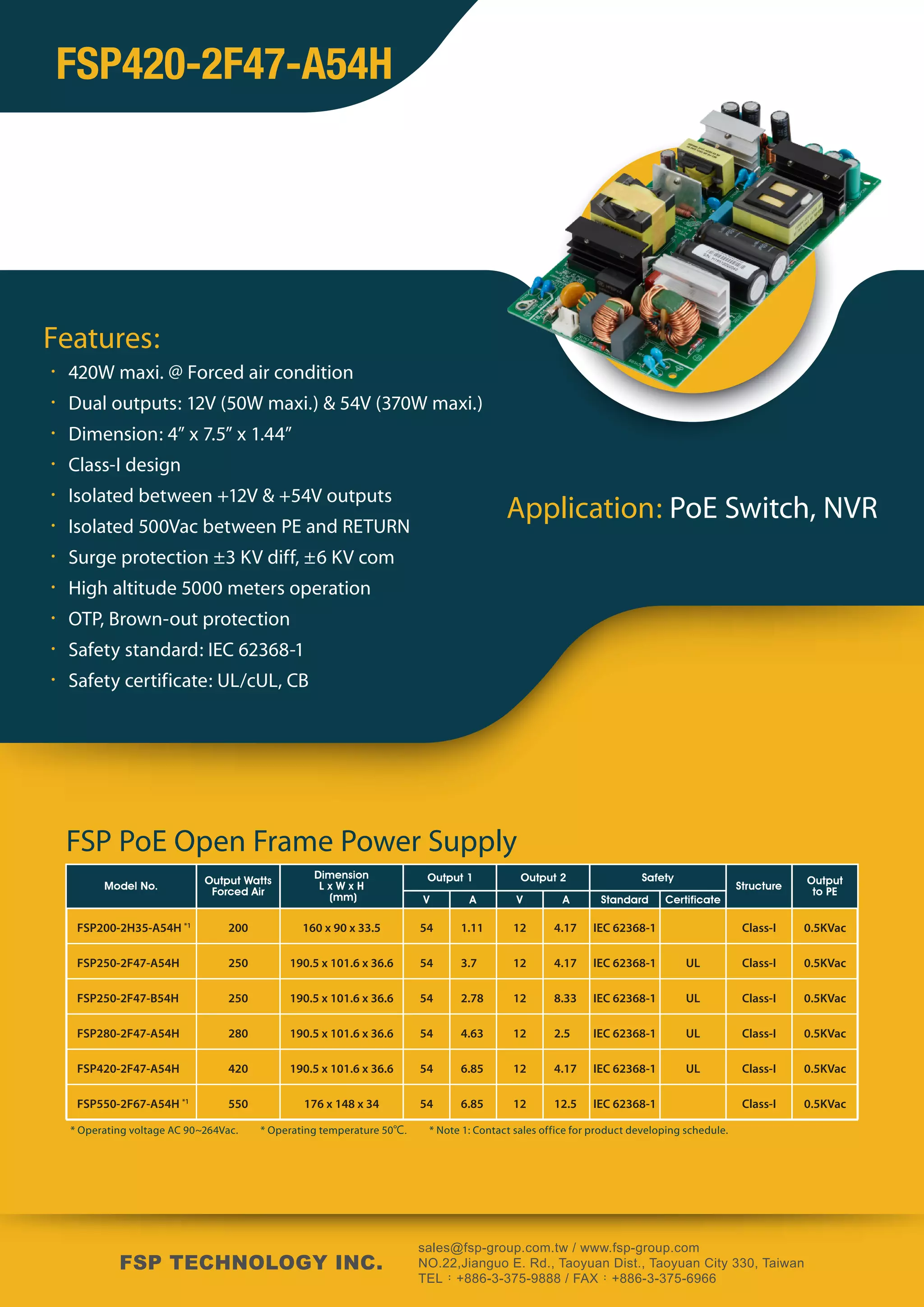 FSP open frame PoE Power Solutions | PDF