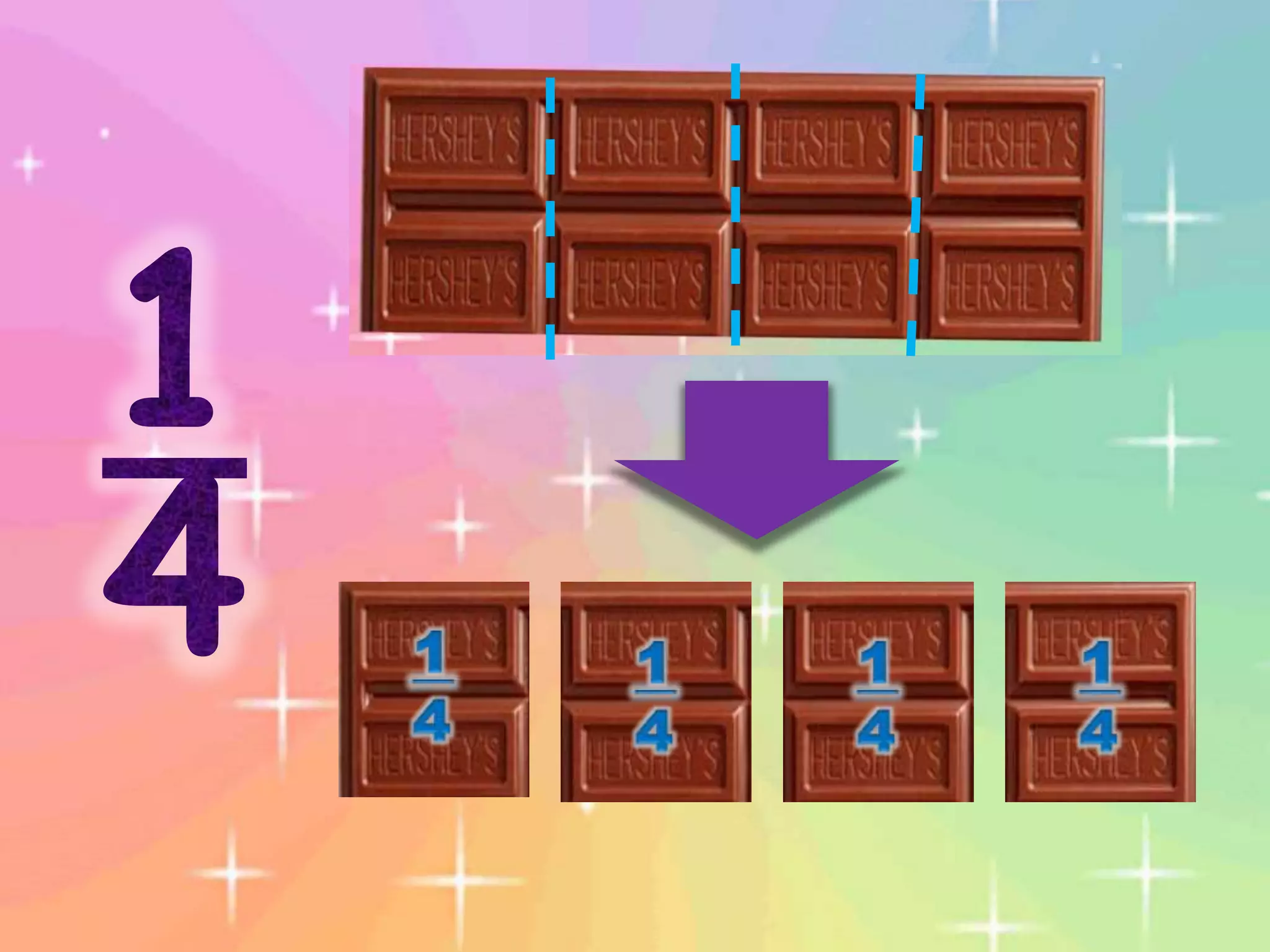 fractions: 1 whole, 1/2, 1/3 and 1/4 | PPTX