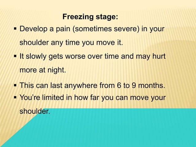 Frozen Shoulder Physiotherapy ppt | PPTX | Physical Therapy | Wellness