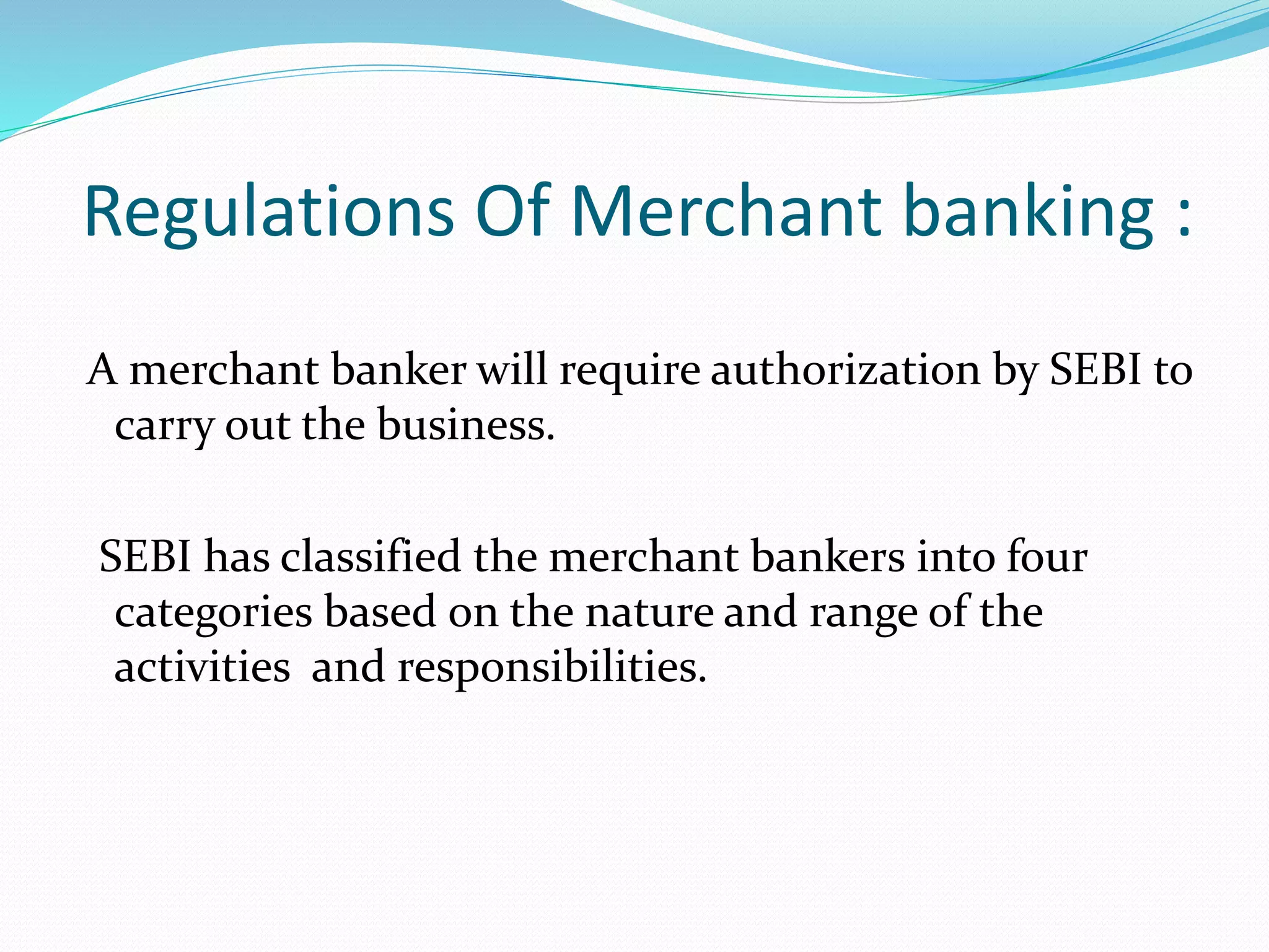 Regulation of Merchant banking | PPTX