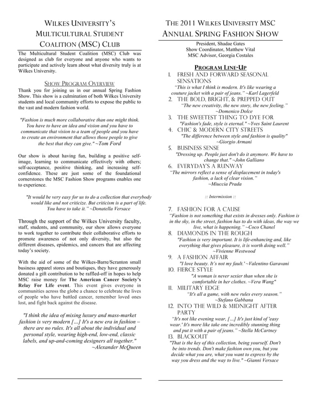 FS Program Booklet | PDF