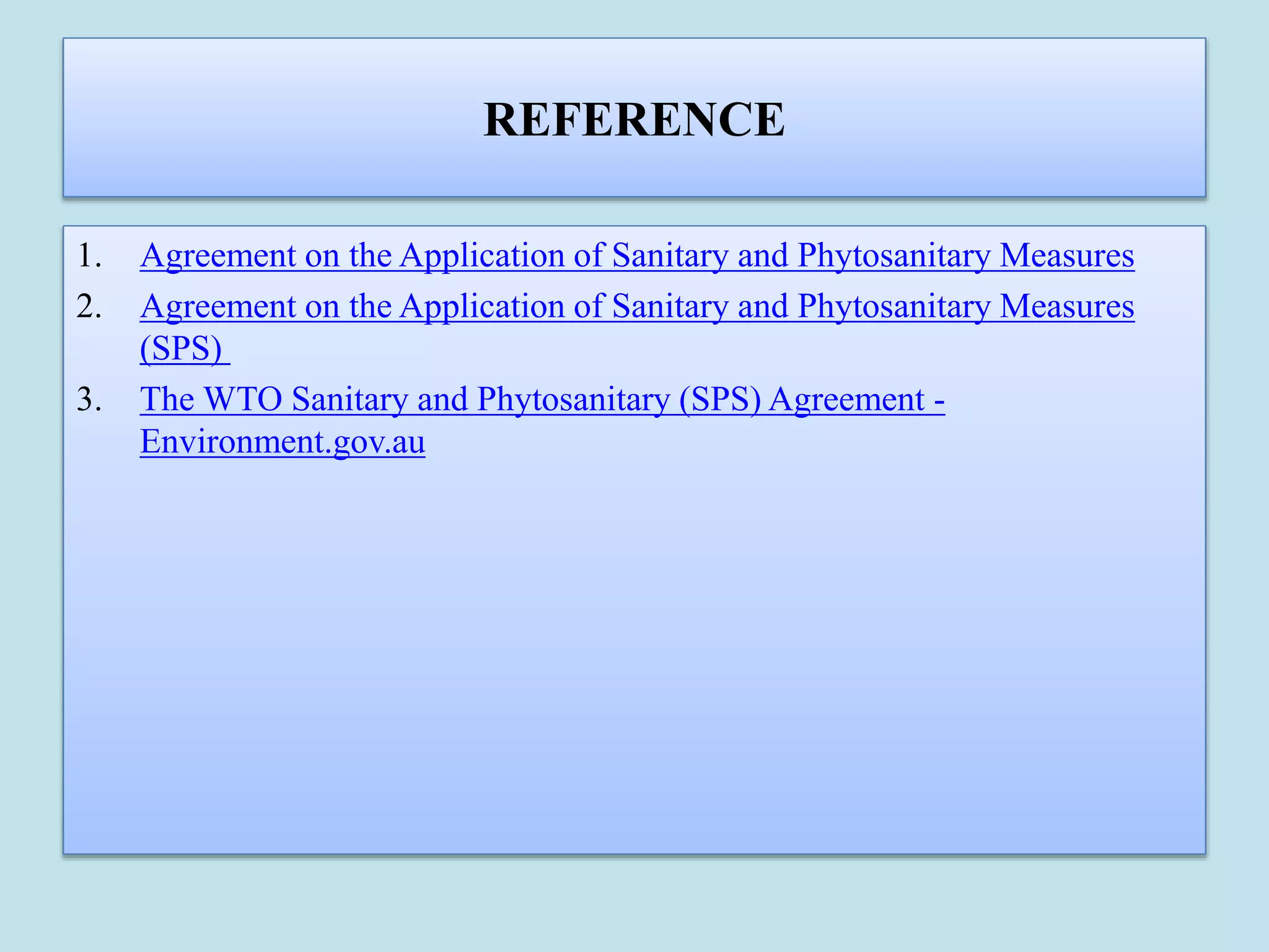 SANITARY AND PHYTOSANITARY MEASURES | PPTX