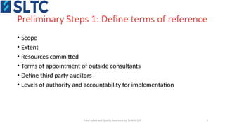 Hazard Analysis Critical Control Point -Preliminary steps | PPTX