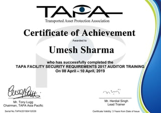 FSR Certificate | PDF