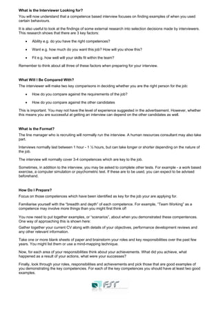 Fsr competency based interviews | PDF