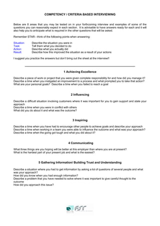 Fsr competency based interviews | PDF