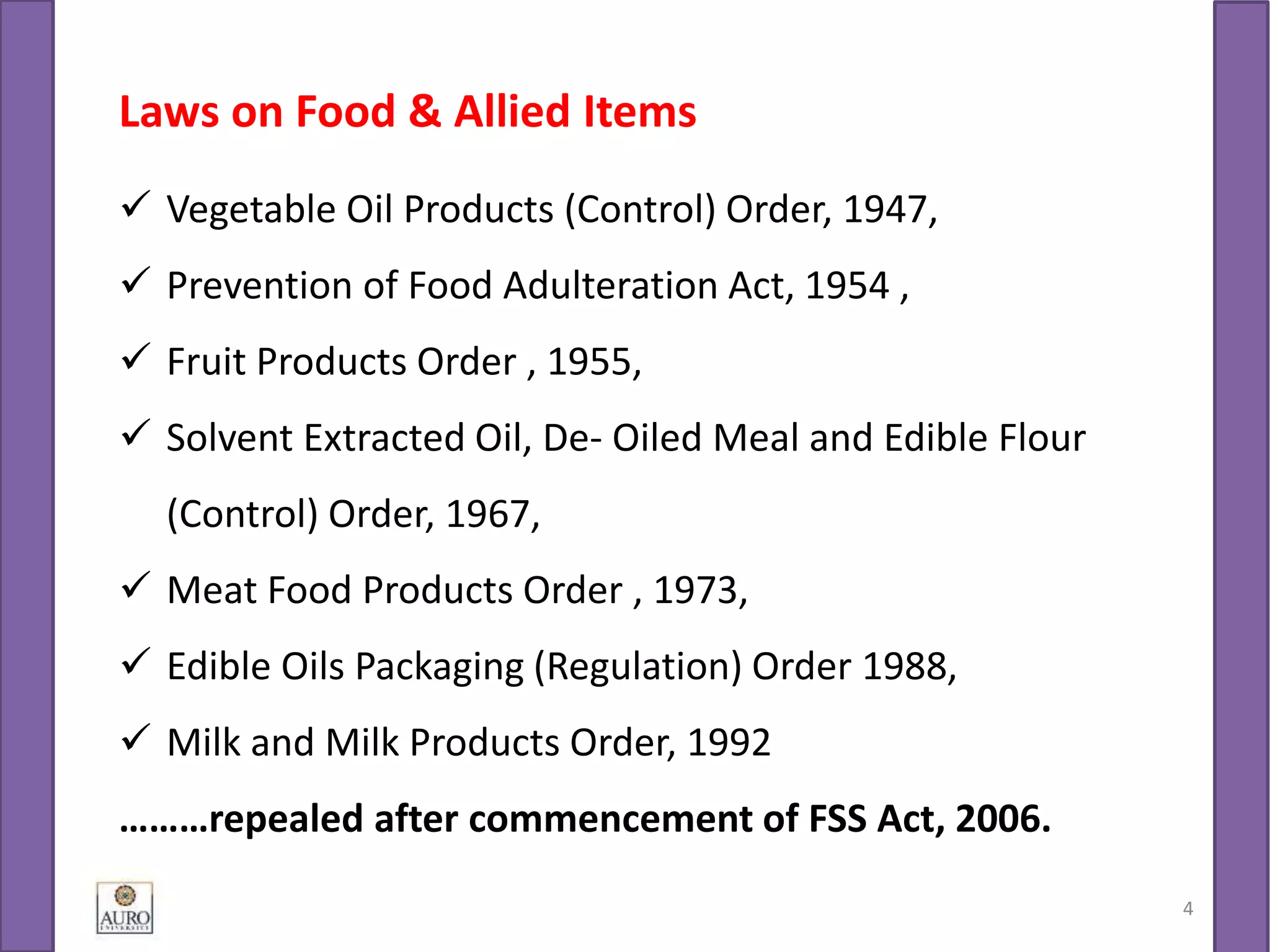 Food Safety & Standard Act, 2006 | PPTX