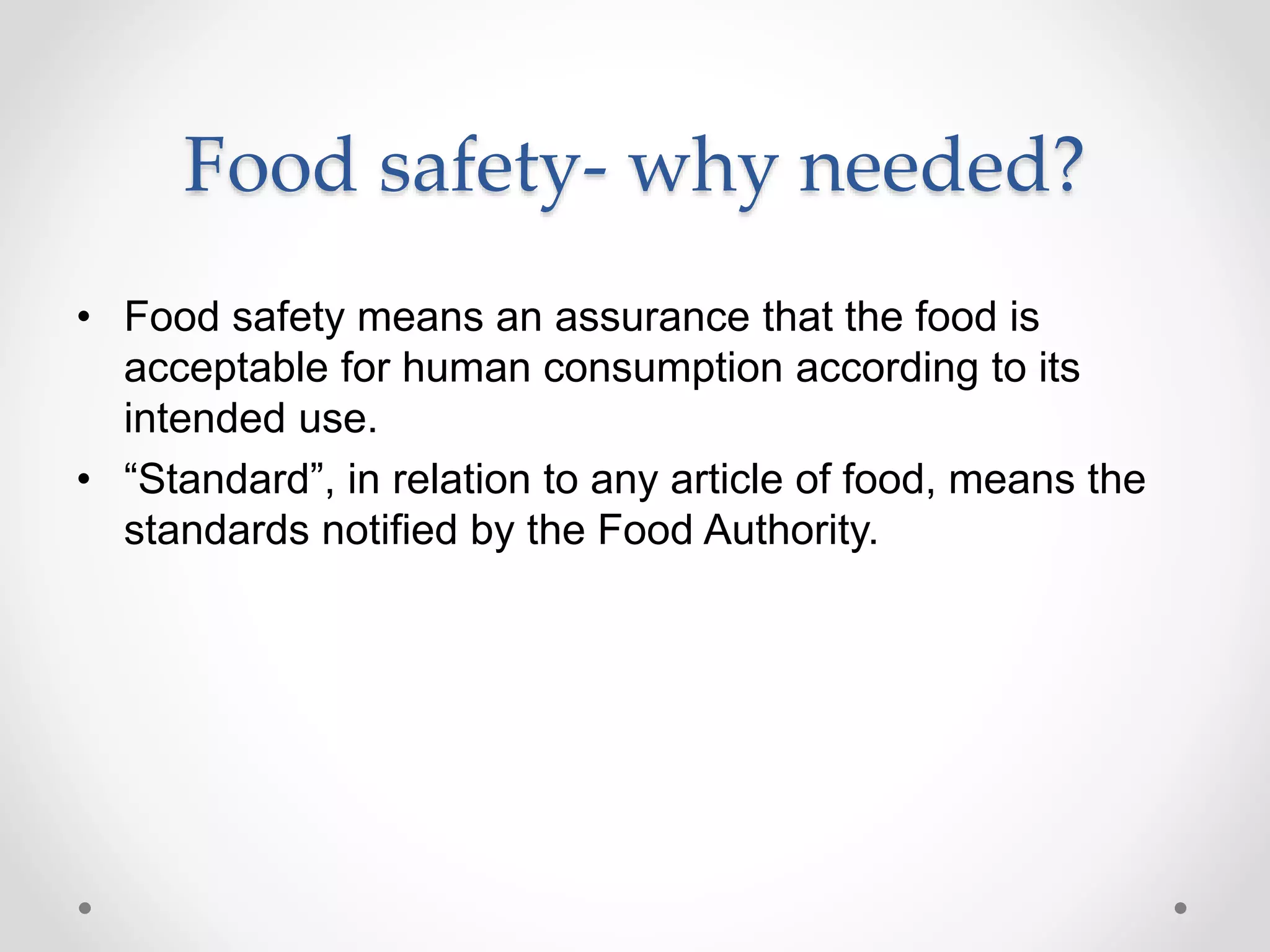 FOOD SAFETY STANDARDS AUTHORITY OF INDIA (FSSAI) | PPTX