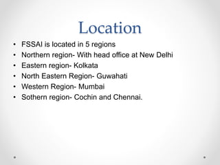 FOOD SAFETY STANDARDS AUTHORITY OF INDIA (FSSAI) | PPTX