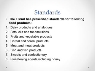 FOOD SAFETY STANDARDS AUTHORITY OF INDIA (FSSAI) | PPTX