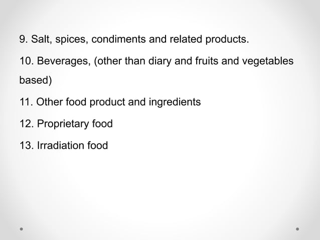 FOOD SAFETY STANDARDS AUTHORITY OF INDIA (FSSAI) | PPTX | Food Industry ...