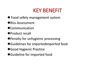 Food Standard Safety Authority in India | PPTX