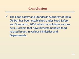 Food safety standards authority of India training | PPTX