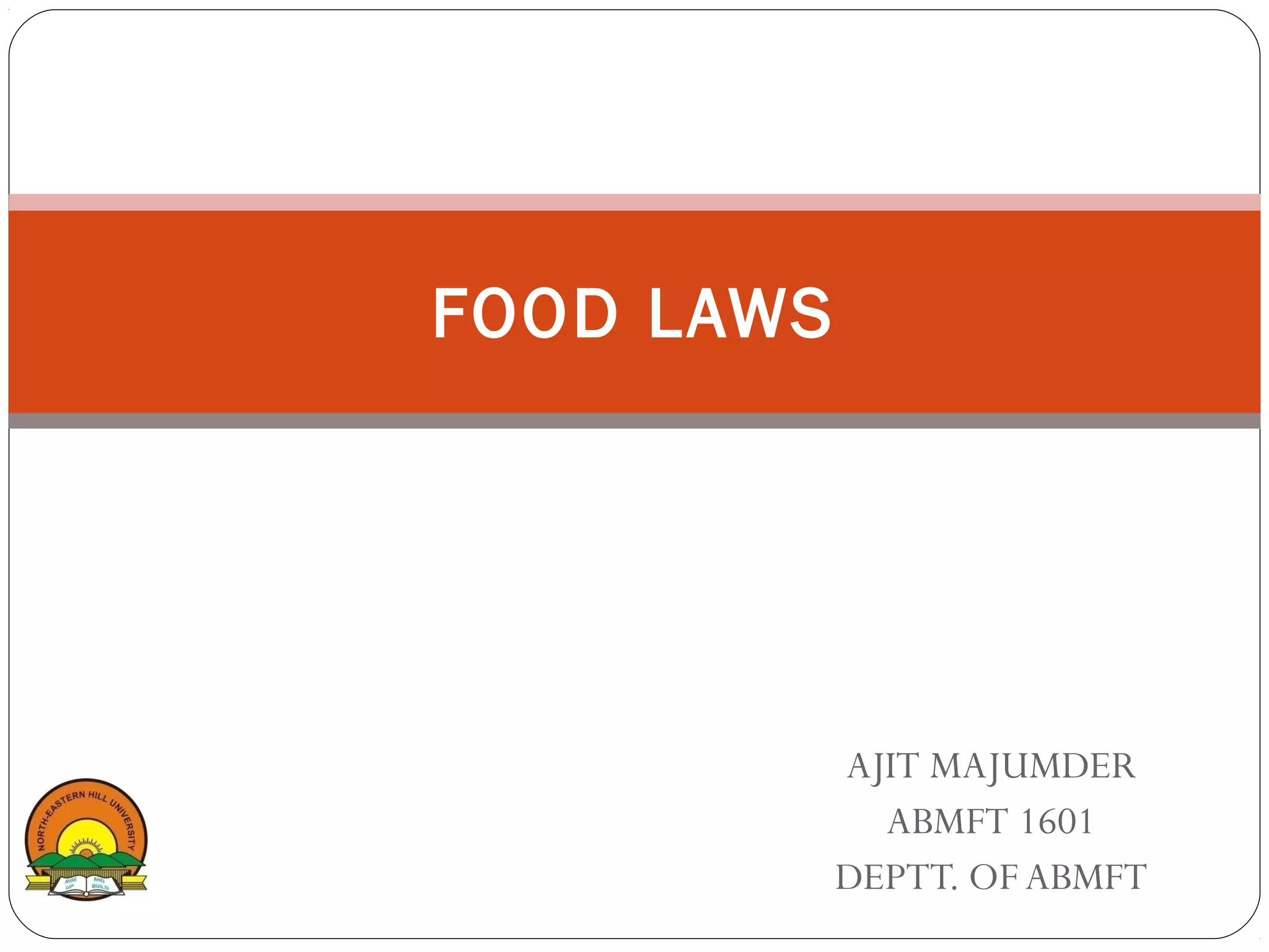 Fssai and food laws | PPT