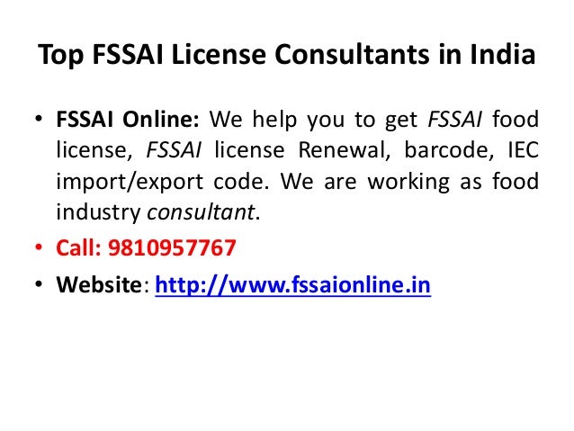 FSSAI Consultants India | PPT