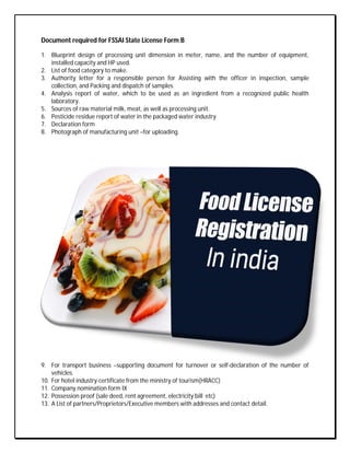 FSSAI FOOD LICENSE REGISTRATION ONLINE | PDF