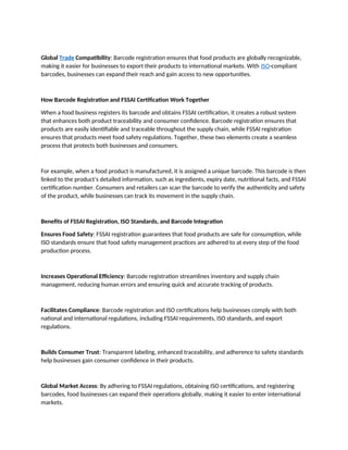 FSSAI Registration: Ensuring Food Safety | PDF