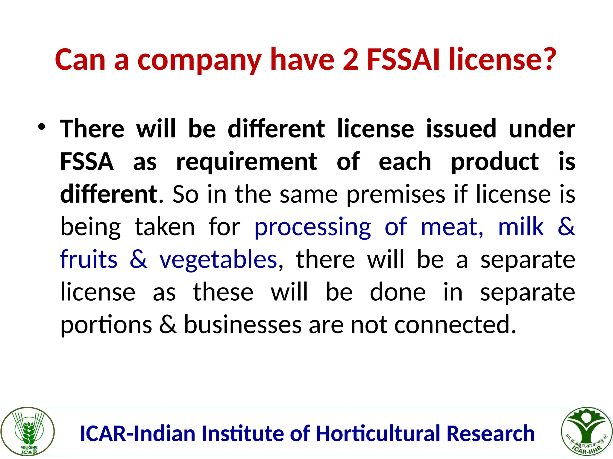 FSSAI Licensing procedures for food processors | PPTX