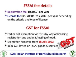 FSSAI Licensing procedures for food processors | PPTX