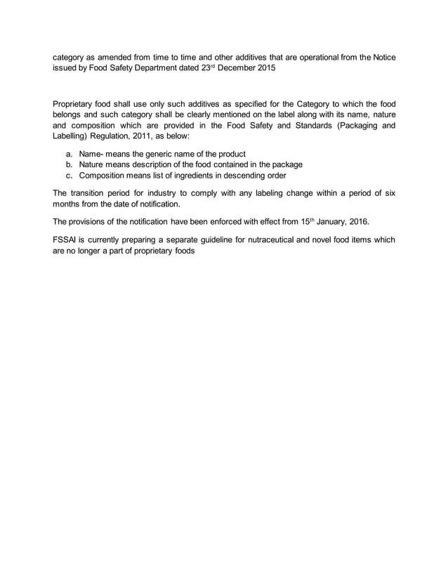 INGREDIENT- BASED APPROVAL FOR PROPRIETARY FOODS | PDF