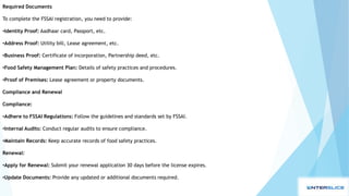 FSSAI Registration : Everything You Need To Know | PPT