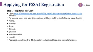 FSSAI Registration | FSSAI Registration Documents | PPTX