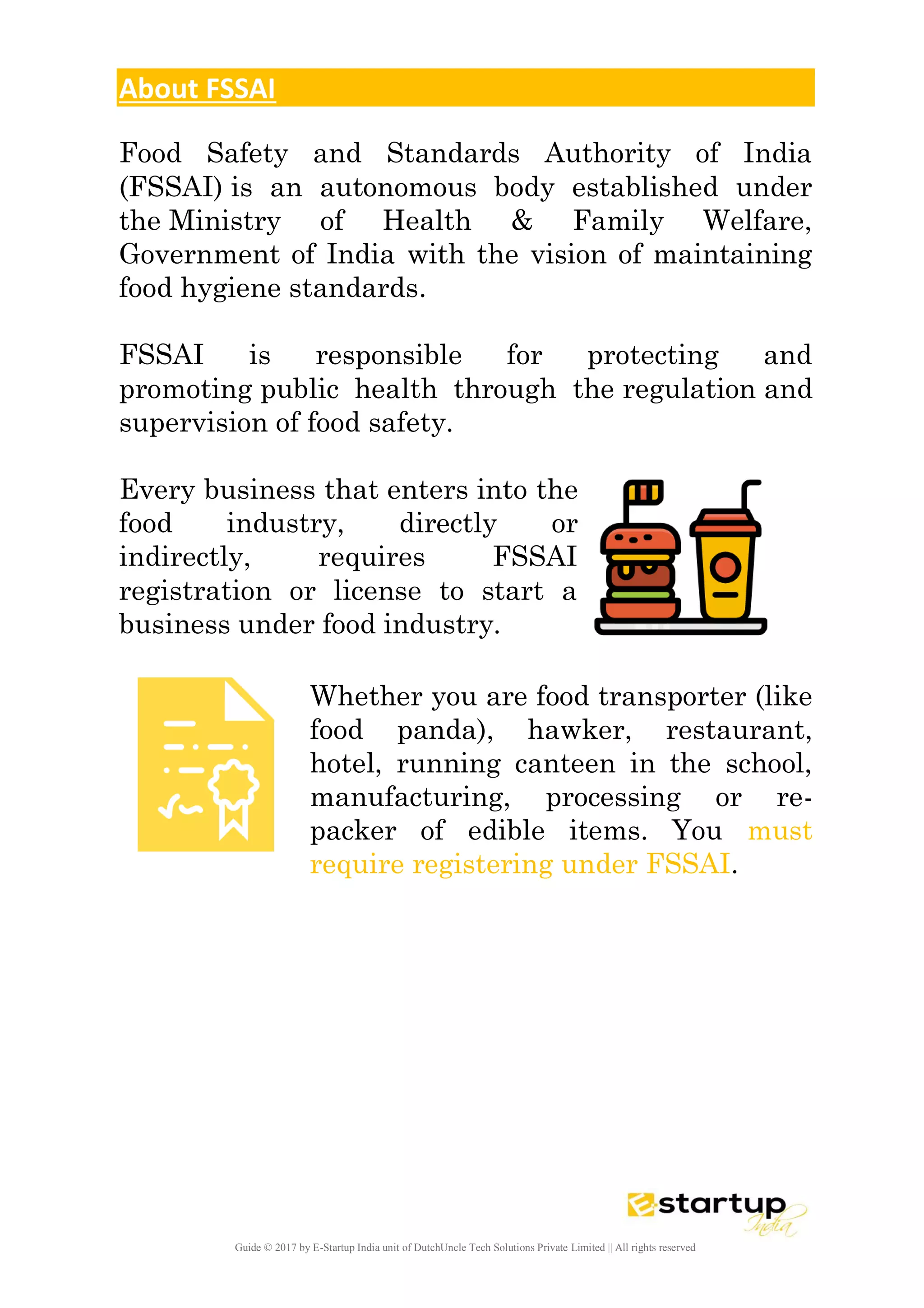 Know all about the FSSAI Registration and its significance on your ...