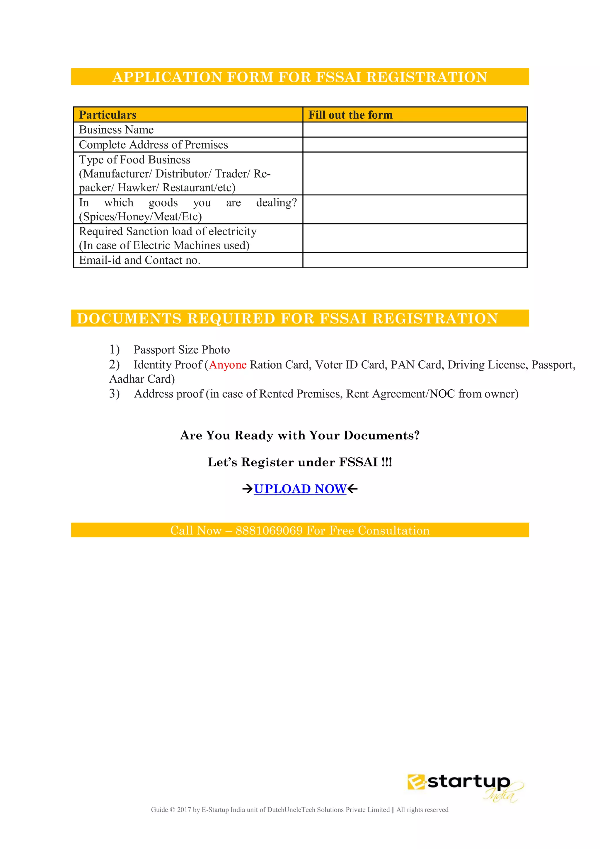 Know all about the FSSAI Registration and its significance on your ...