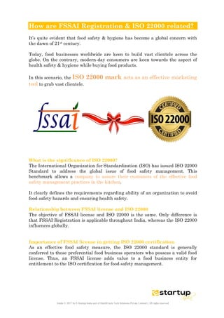 Know all about the FSSAI Registration and its significance on your ...