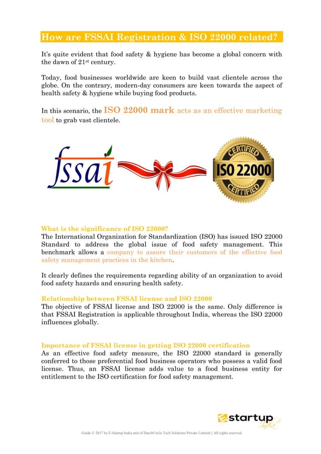 Know all about the FSSAI Registration and its significance on your business | PDF | Food ...
