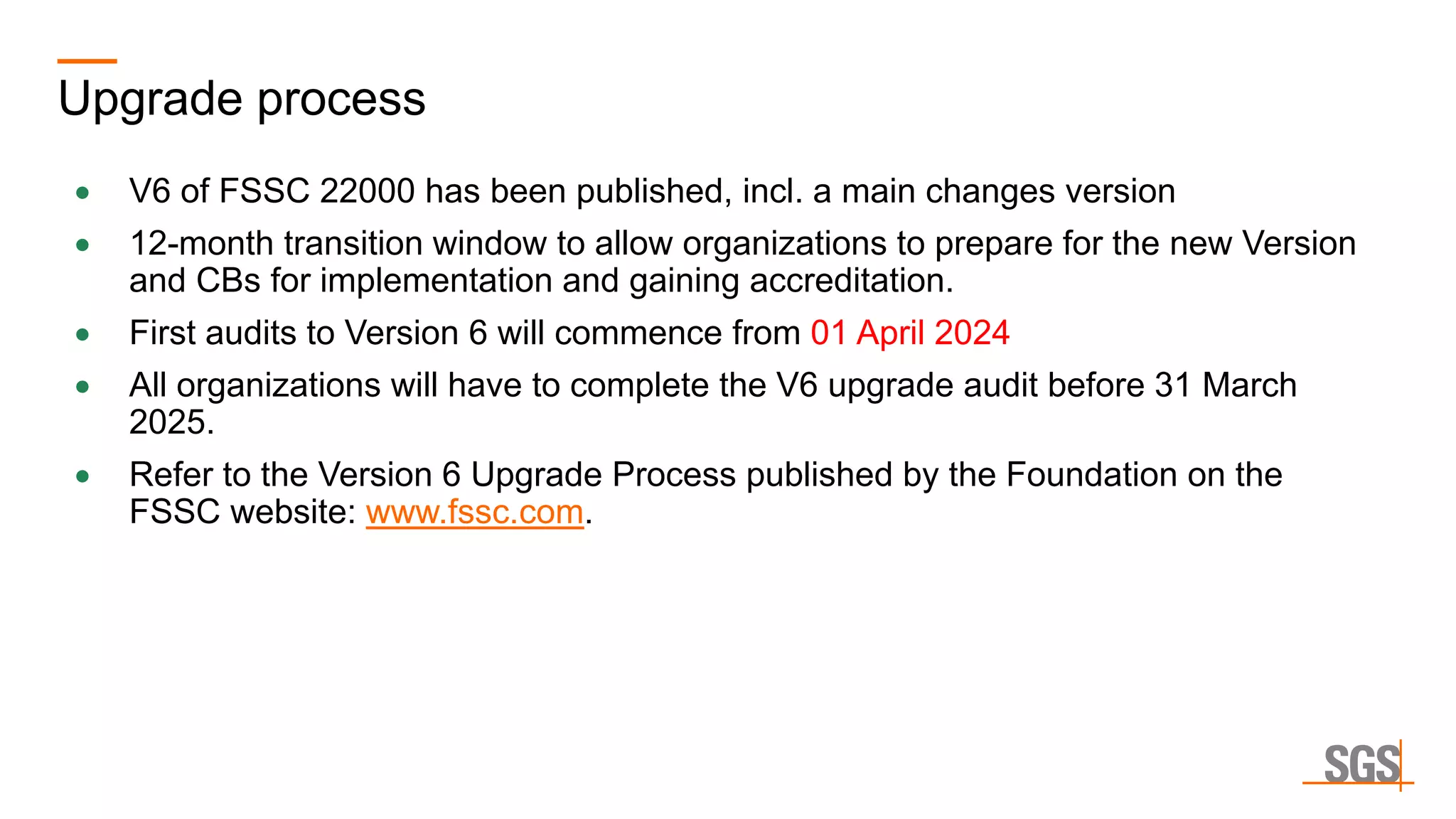 FSSC Version 6 changes | PPTX