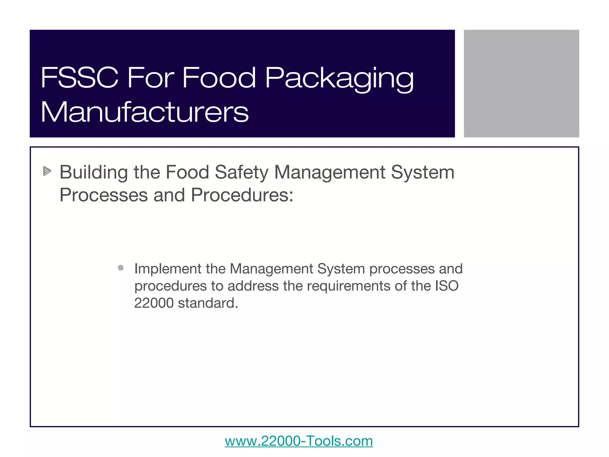 Fssc for-food-packaging-manufacturers | PPT