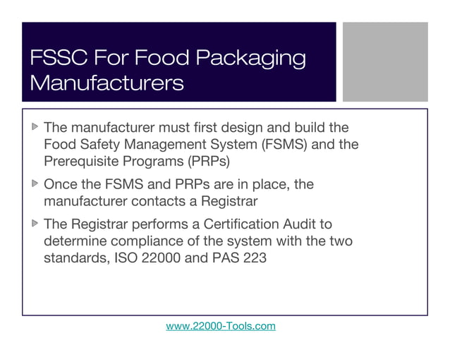 Fssc for-food-packaging-manufacturers | PPT