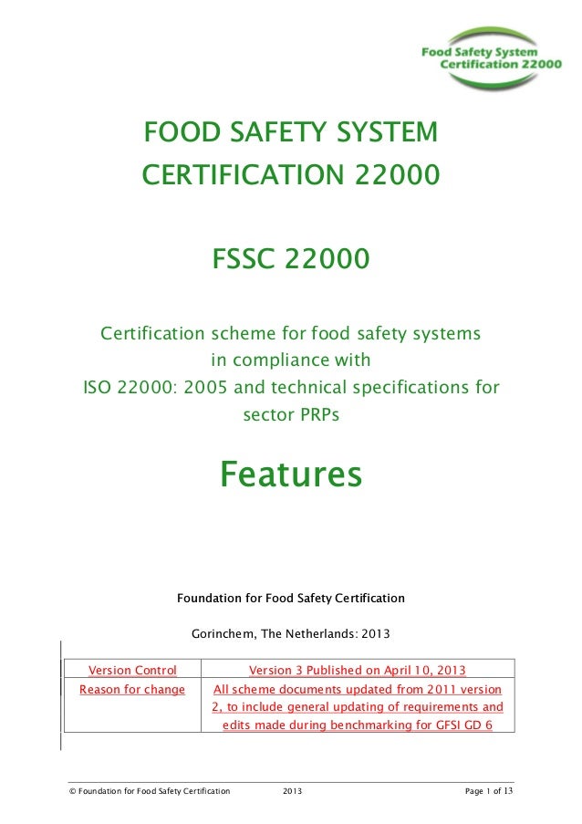 Free Fssc 22000 Checklist