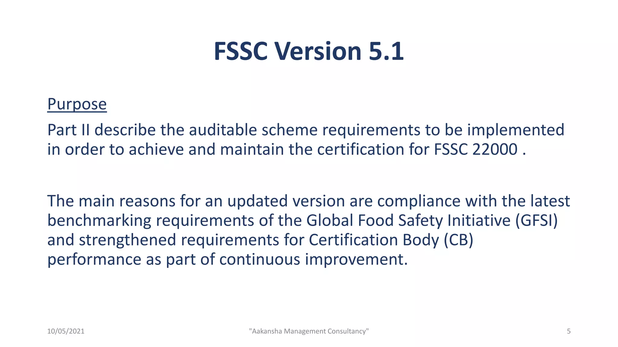 FSSC version 5.1 ppt | PDF