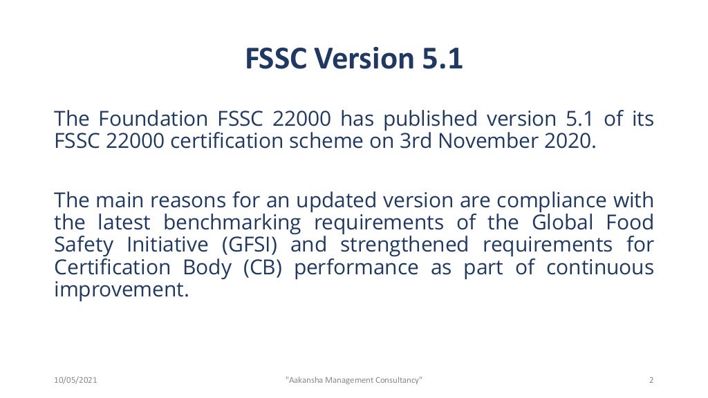 FSSC version 5.1 ppt