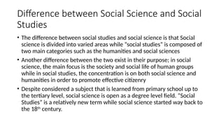 SOCIAL SCIENCE DEFINATION AND DESCRIPTION | PPTX