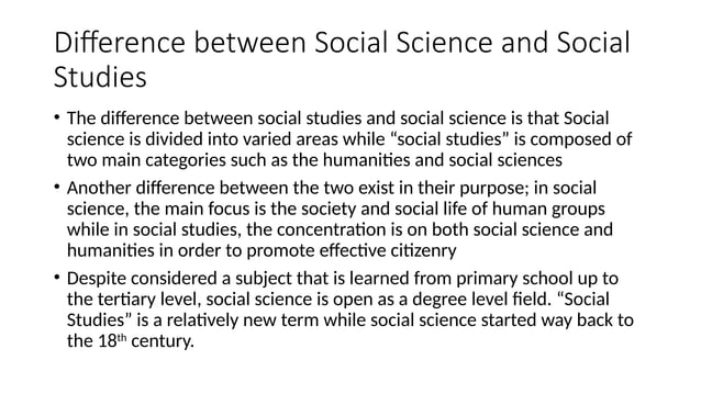 SOCIAL SCIENCE DEFINATION AND DESCRIPTION | PPT