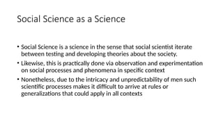 SOCIAL SCIENCE DEFINATION AND DESCRIPTION | PPTX
